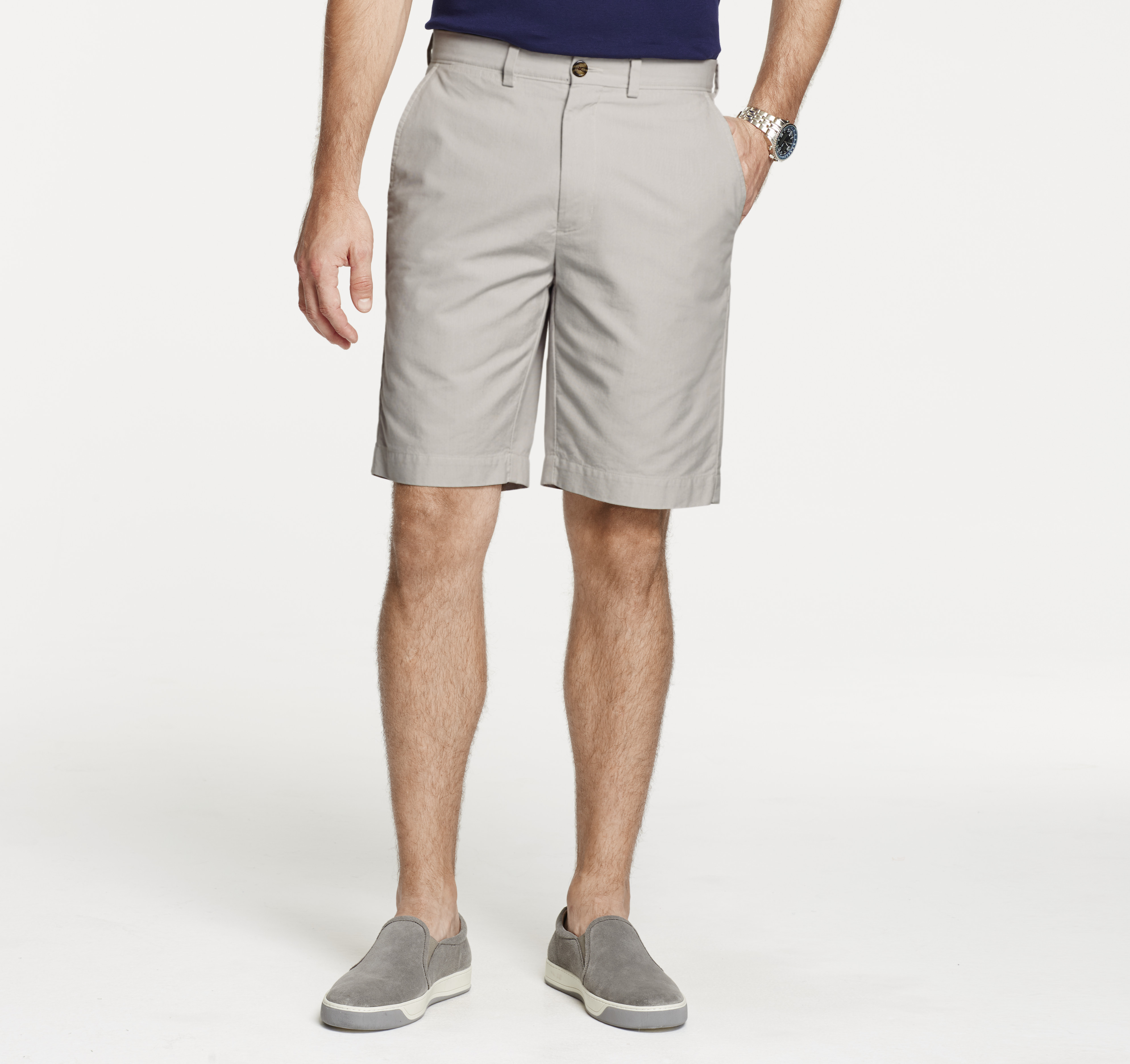 Garment-Washed Solid Shorts