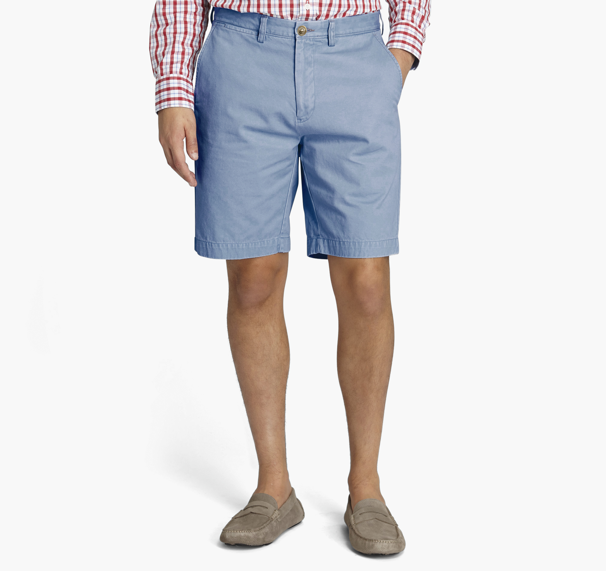 Garment-Washed Solid Shorts